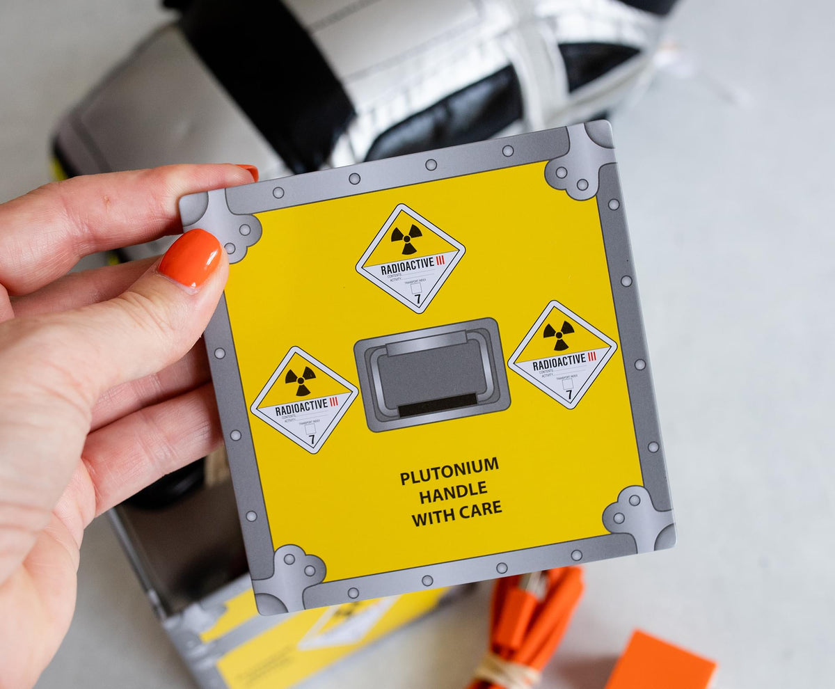 Back to the Future Yellow Plutonlum 4x4x4" Tin Box | Free Shipping