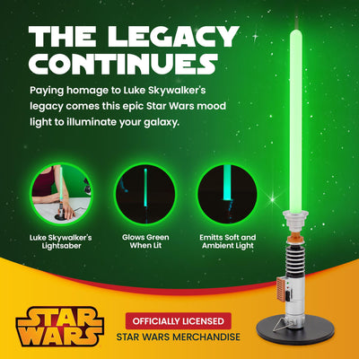 Star Wars Luke Skywalker 12 Inch Lightsaber Lamp | Free Shipping