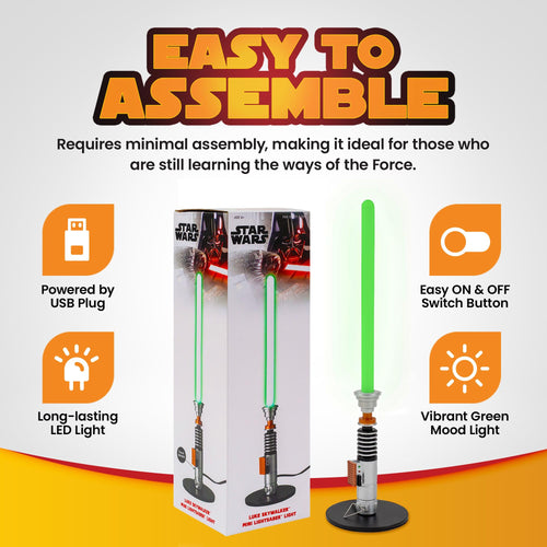 Star Wars Luke Skywalker 12 Inch Lightsaber Lamp | Free Shipping