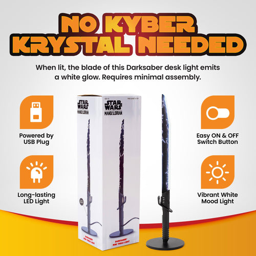 Star Wars Darksaber 12-Inch Desktop LED Mood Light | Free Shipping