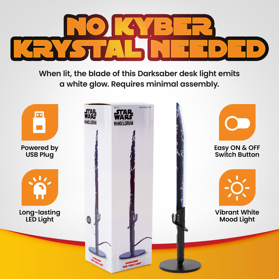 Star Wars Darksaber 12-Inch Desktop LED Mood Light | Free Shipping
