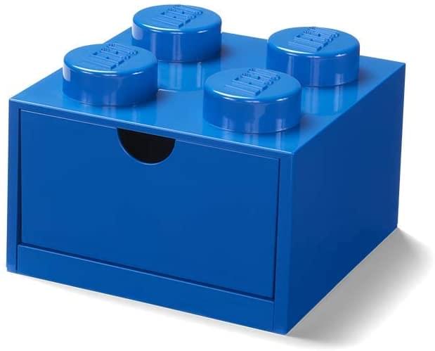 LEGO Desk Drawer 4 Knobs Storage Box | Blue | Free Shipping