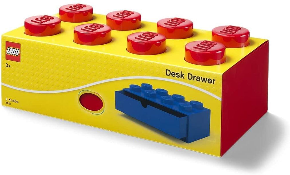 LEGO Desk Drawer 8 Knobs Storage Box | Red | Free Shipping