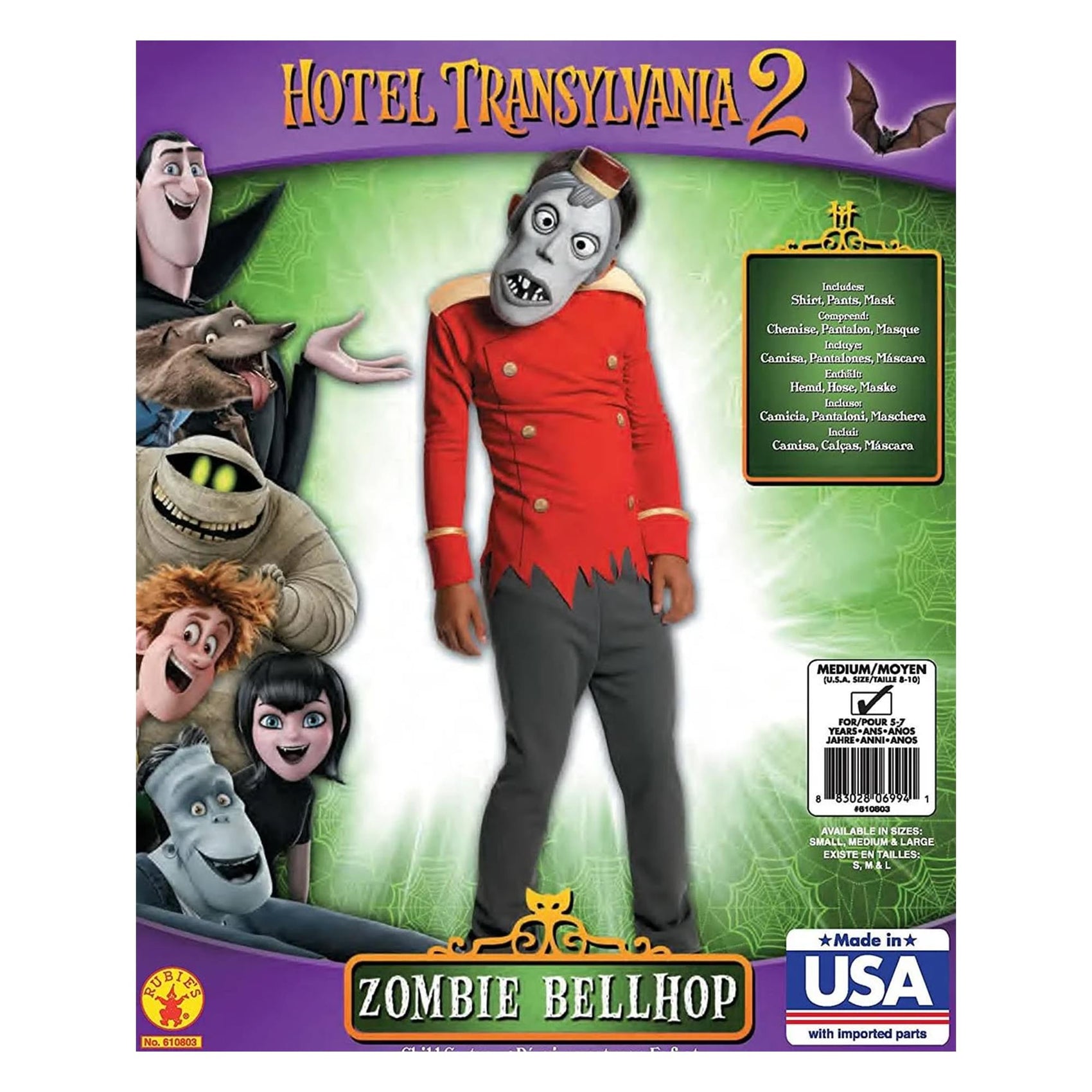 Hotel Transylvania 2 Zombie Bell Hop Child Costume | Free Shipping
