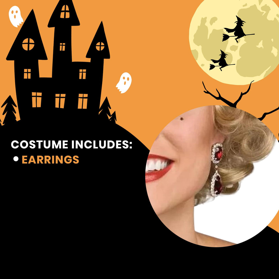 Ruby Red Costume Earrings | Free Shipping