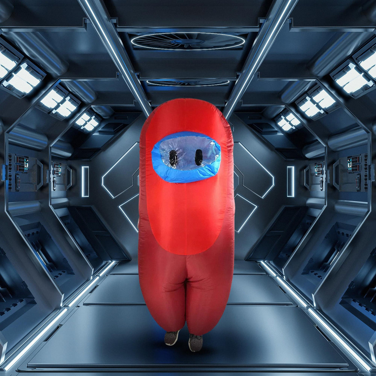 Amongst Us Red Imposter Sus Crewmate Inflatable Adult Costume | Standa