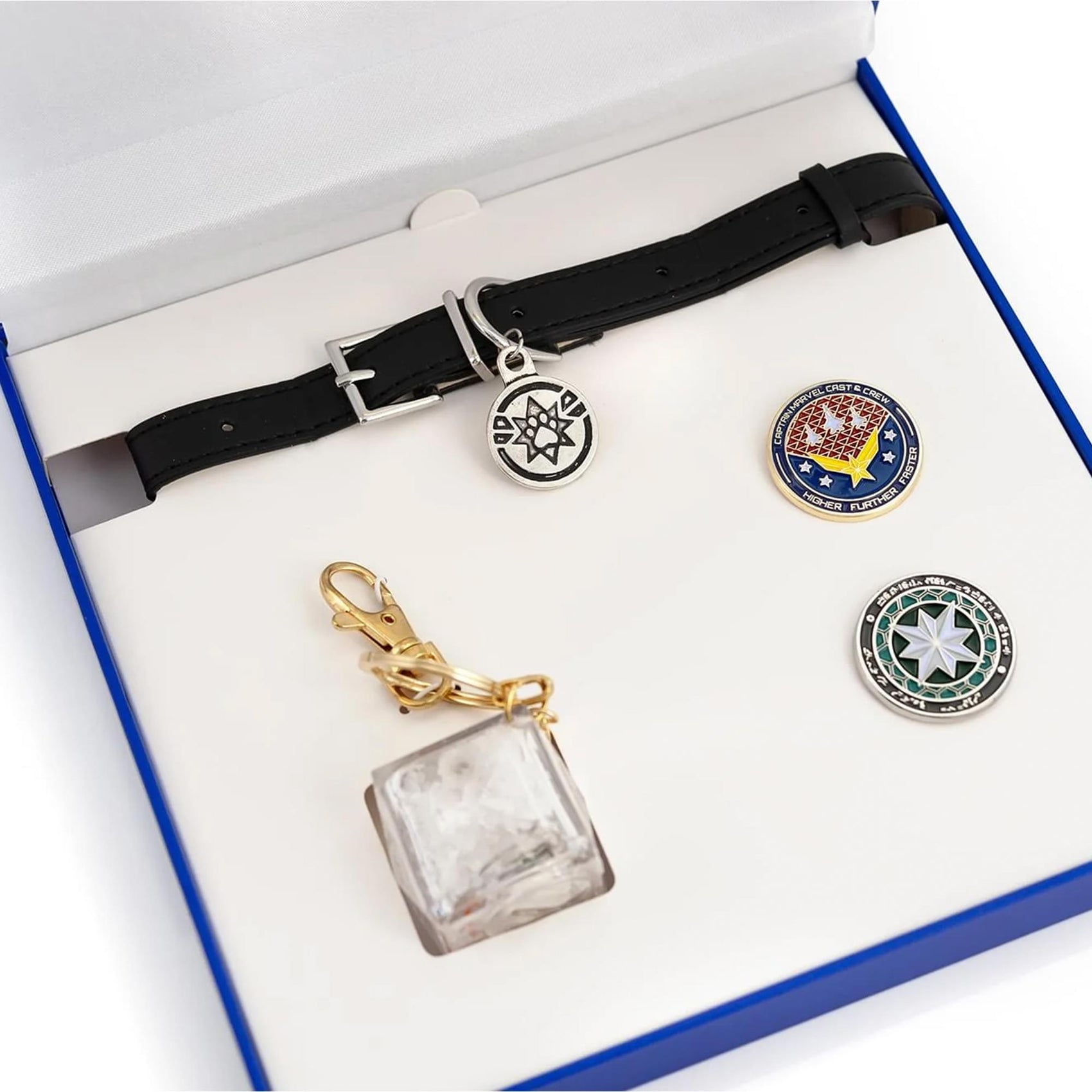 Captain Marvel Goose Collar | Tesseract Keychain | Pins | Free Shippin