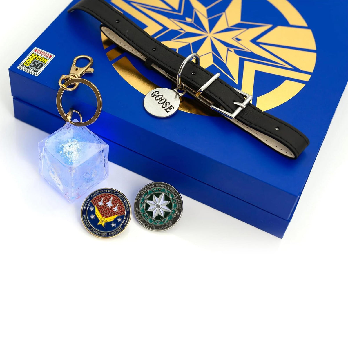Captain Marvel Goose Collar | Tesseract Keychain | Pins | Free Shippin