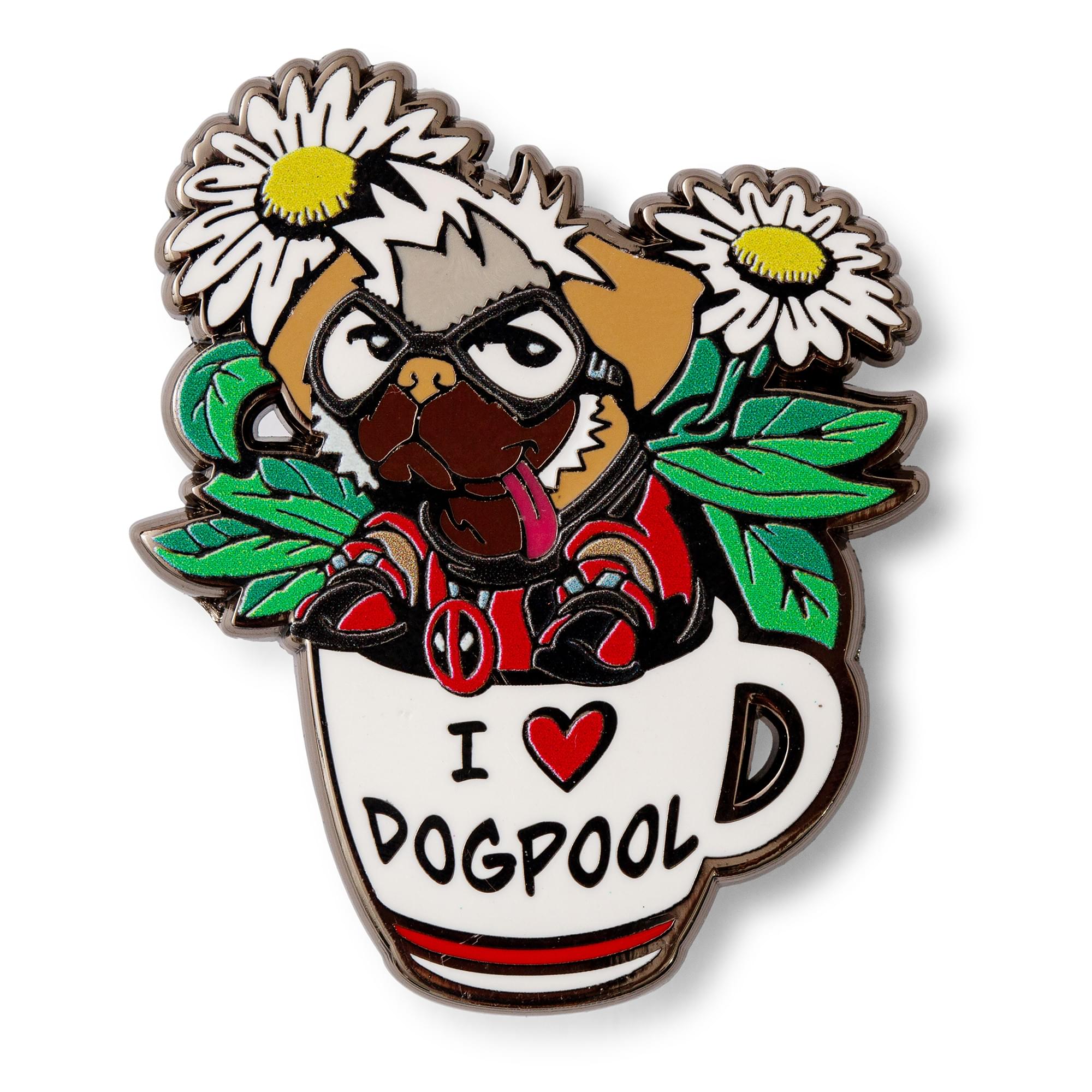 Marvel Deadpool 3 Dogpool Flowerpot Enamel Pin | Free Shipping