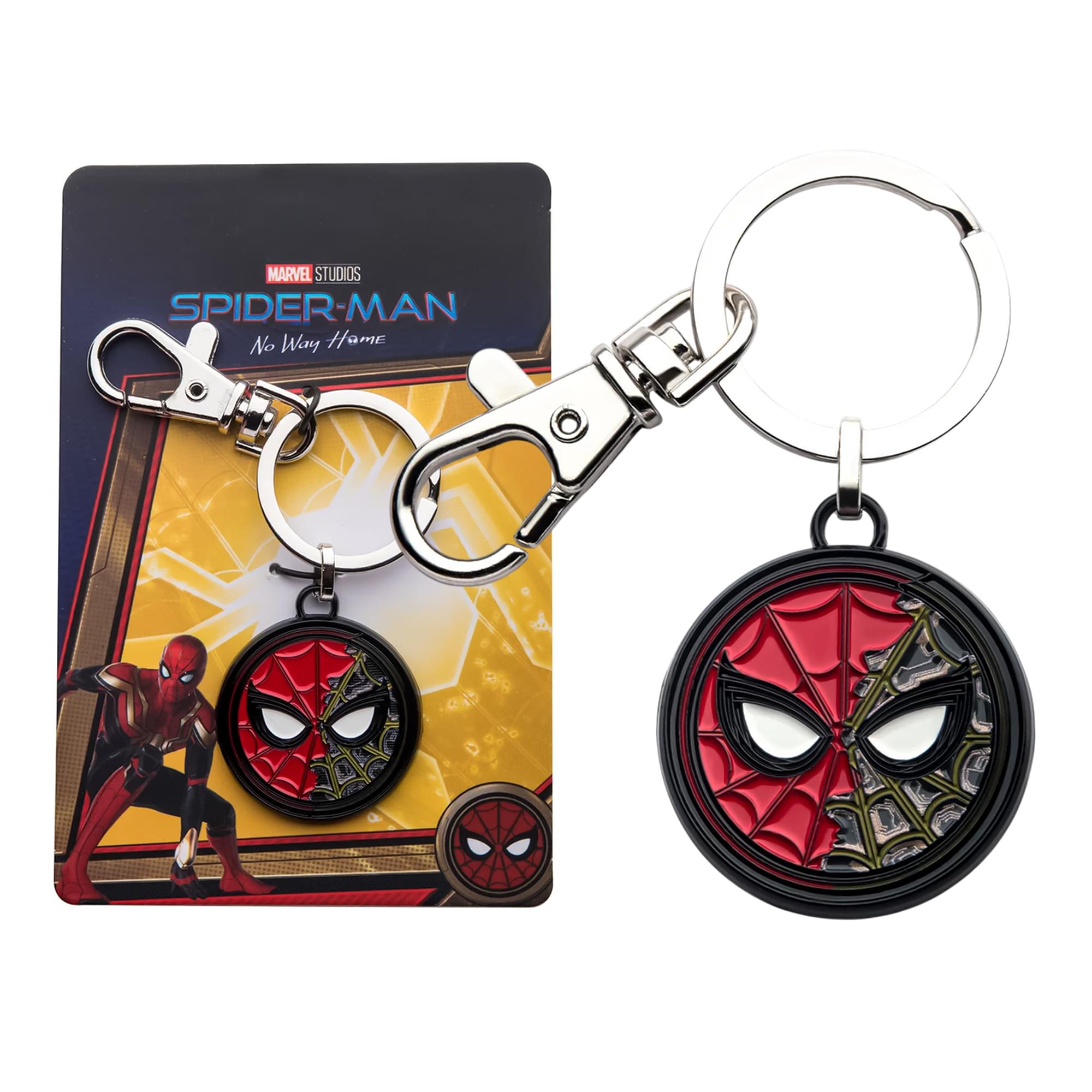 Marvel Spider-Man Split Mask Enamel Keychain | Free Shipping