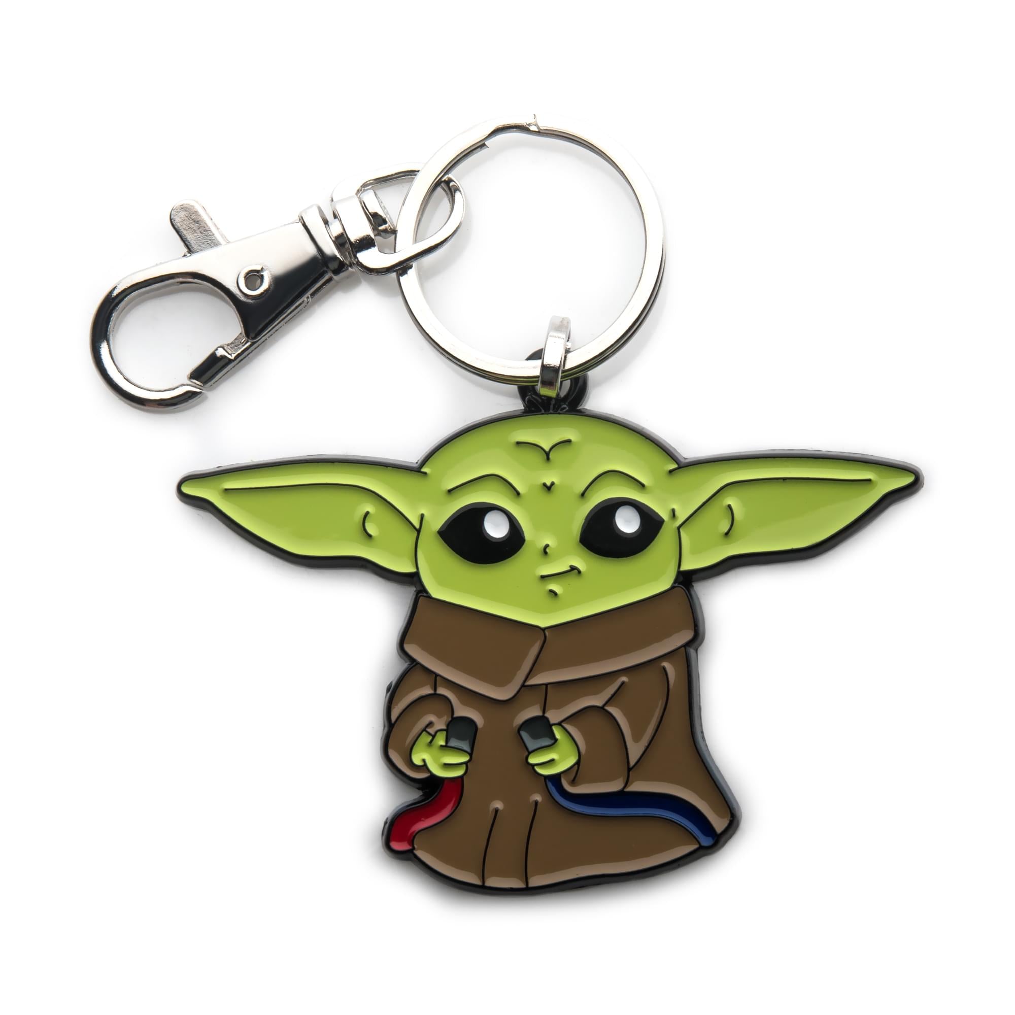 Star Wars Grogu With Wires Enamel Pendant Keychain | Free Shipping