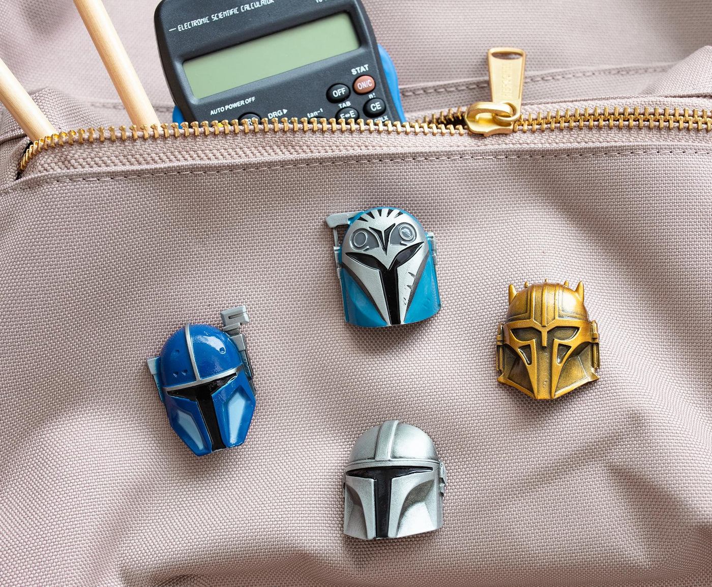 Star Wars Mandalorian 4-Piece Helmet Pin Set | Free Shipping