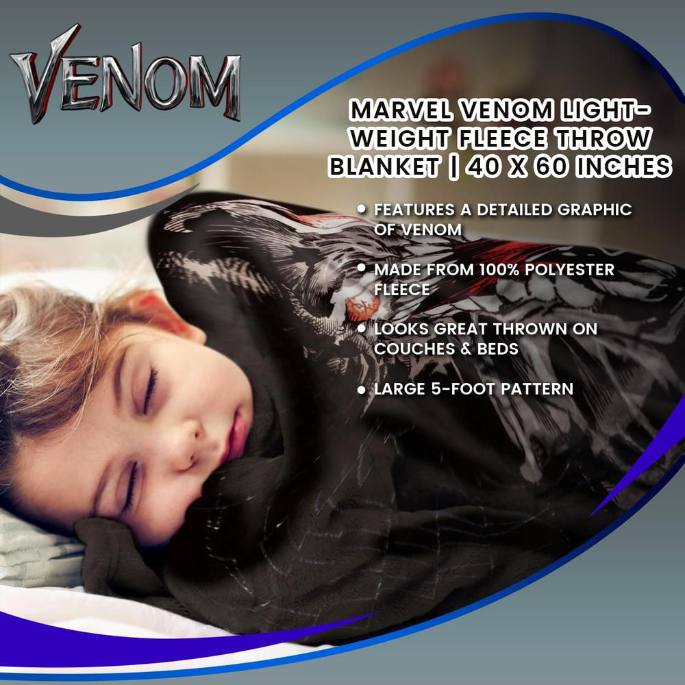 Marvel Venom 60"x45" Exclusive Fleece Throw Blanket | Free Shipping