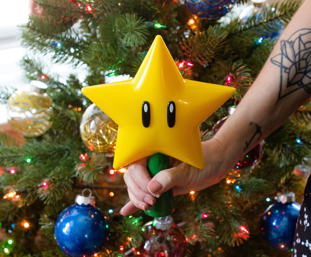 Super Mario Super Star Light-Up Tree Topper | Free Shipping