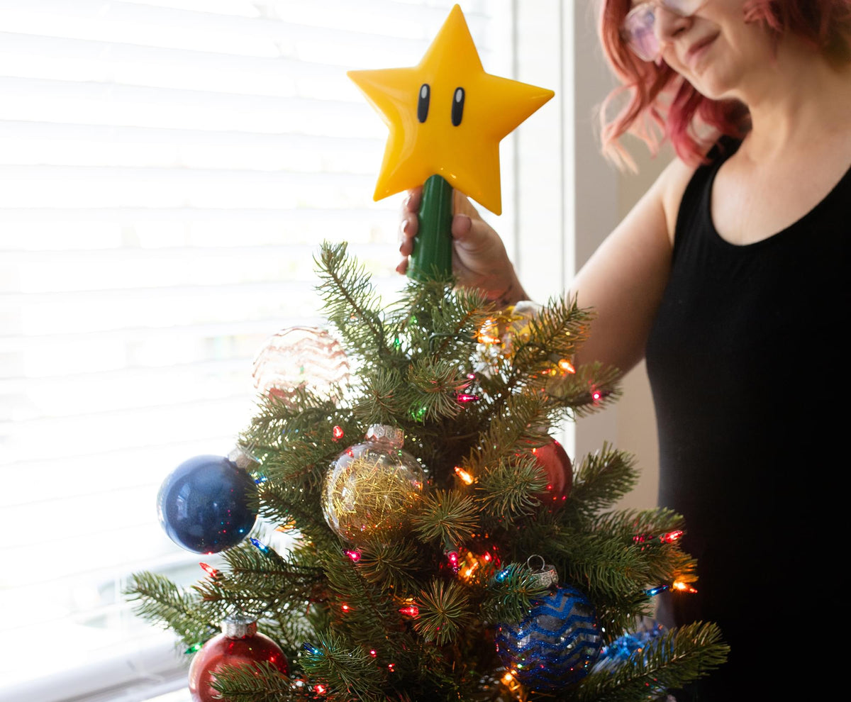Super Mario Super Star Light-Up Tree Topper | Free Shipping