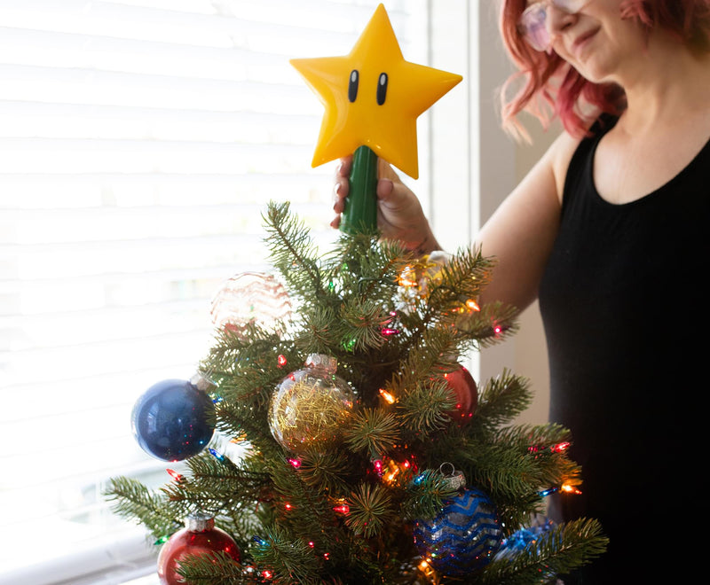 Super Mario Super Star Light-Up Tree Topper | Free Shipping