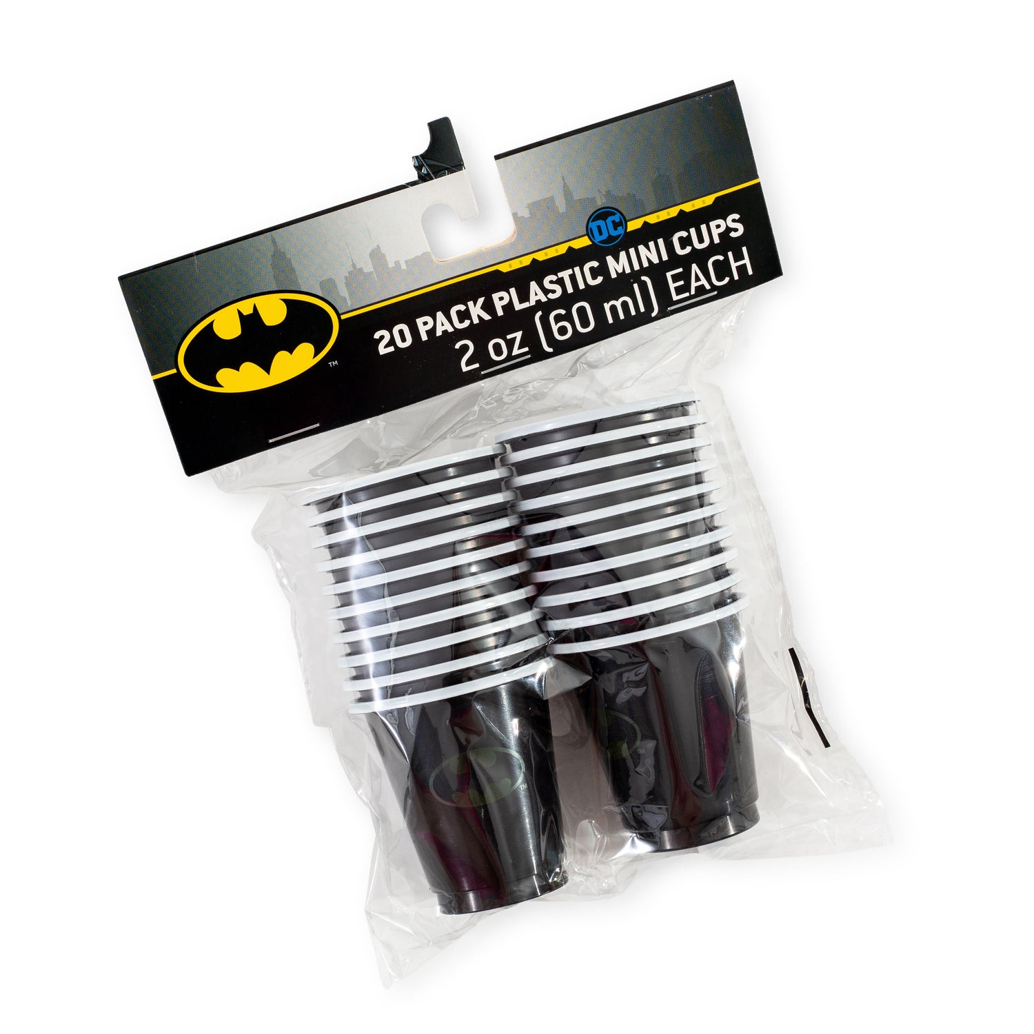 Batman Logo 2oz Disposable Plastic Mini Cups | 20 Pack | Free Shipping