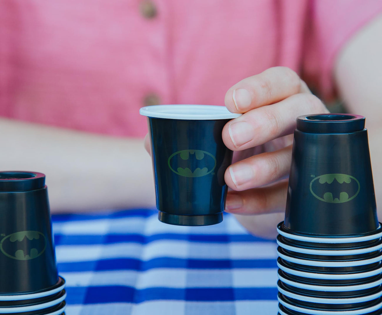 Batman Logo 2oz Disposable Plastic Mini Cups | 20 Pack | Free Shipping