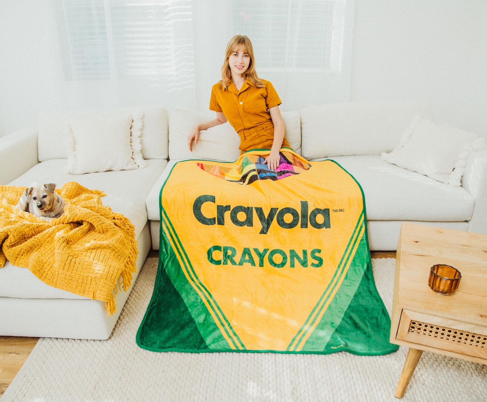Crayola Box 45 x 60 Inch Raschel Throw Blanket | Free Shipping