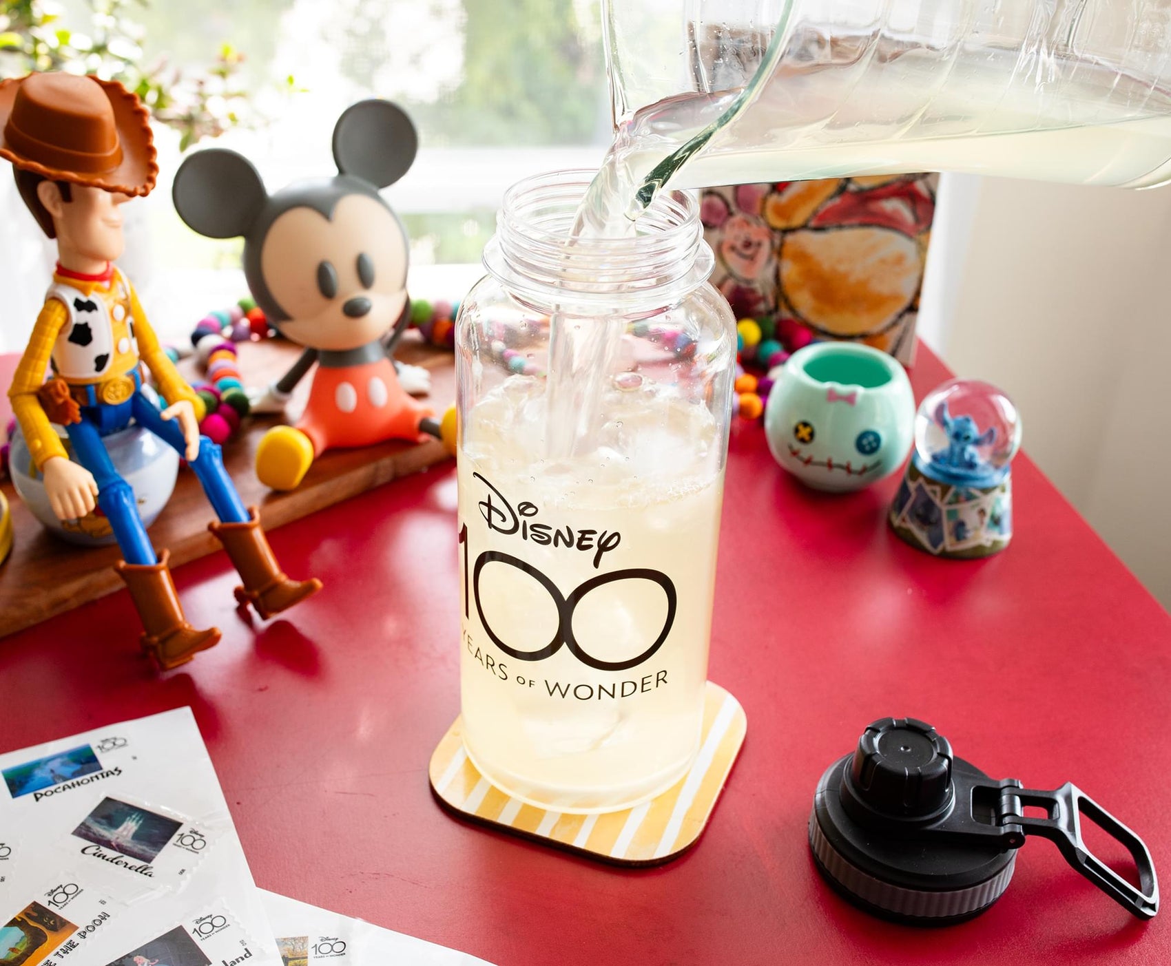 Disney 100 32oz Plastic Bottle w/ Stickers | Free Shipping