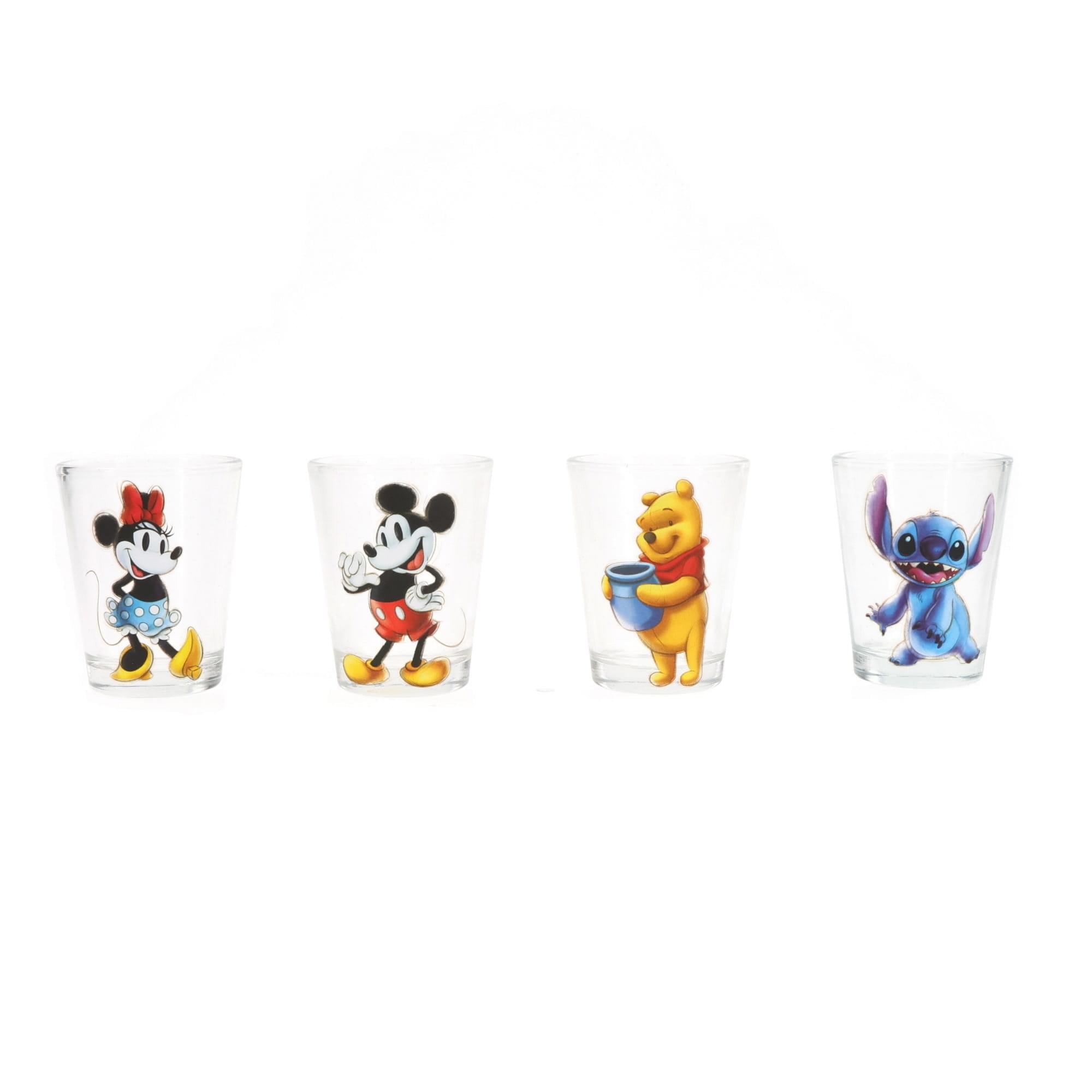 Disney Classic Characters 4 Piece 1.5oz Glass Set | Free Shipping