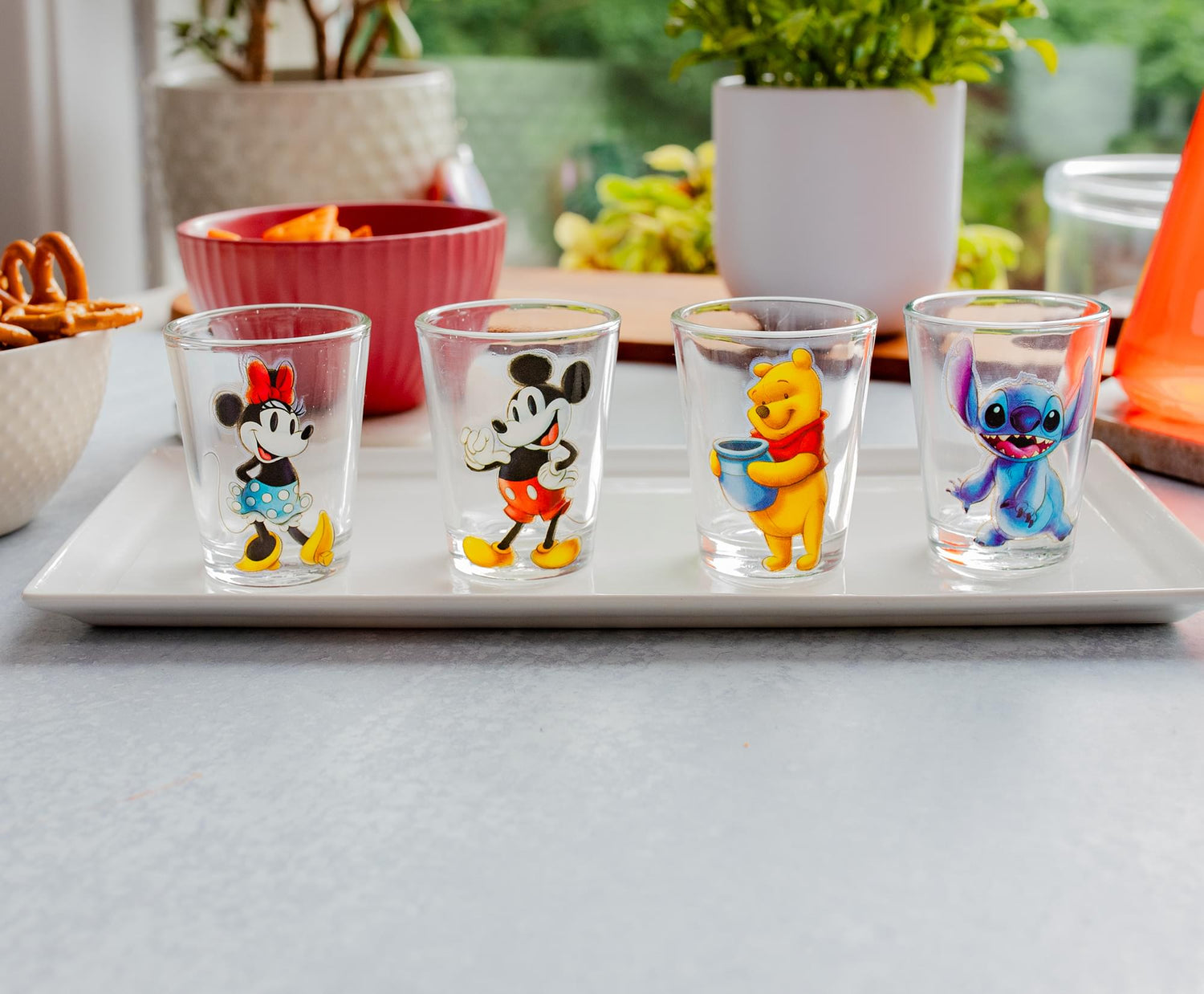 Disney Classic Characters 4 Piece 1.5oz Glass Set | Free Shipping