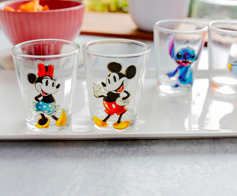 Disney Classic Characters 4 Piece 1.5oz Glass Set | Free Shipping