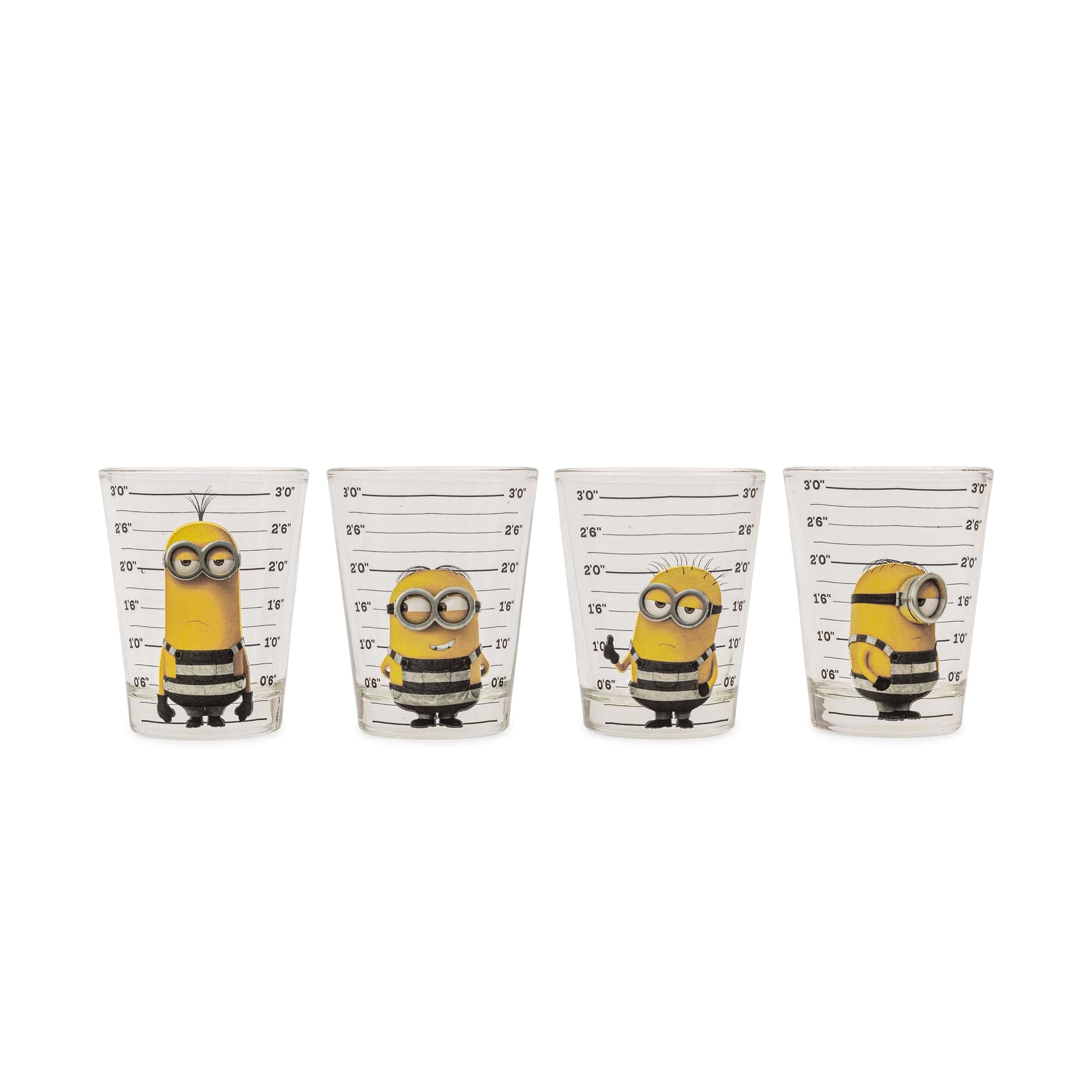Despicable Me Minions Mugshot 1.5oz Mini Glass Set | Free Shipping