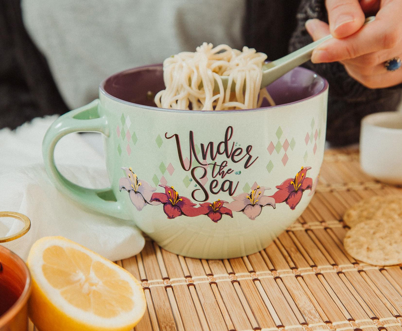 Little Mermaid 24oz Ceramic Soup Mug w/ Spoon | Free Shipping