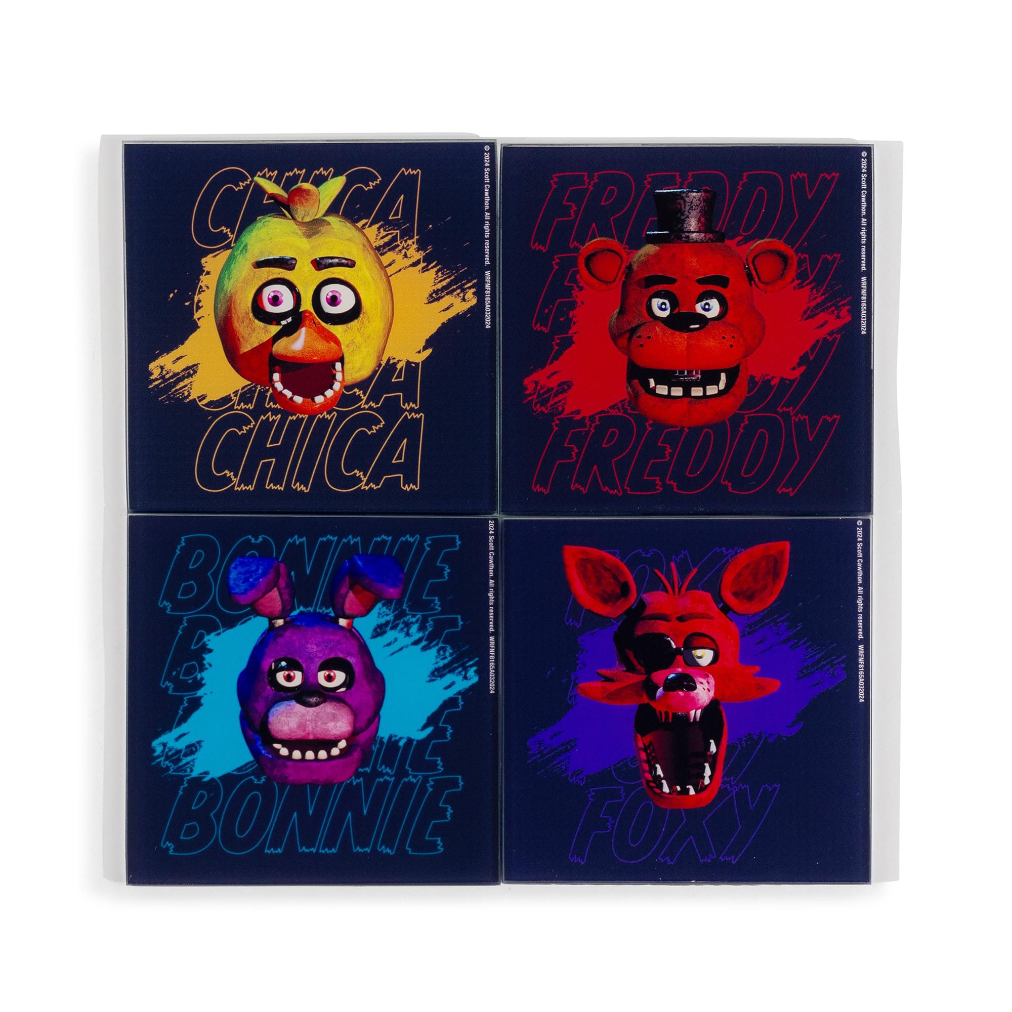 FNAF Characters Glass Coaster Set of 4 | Free Shipping