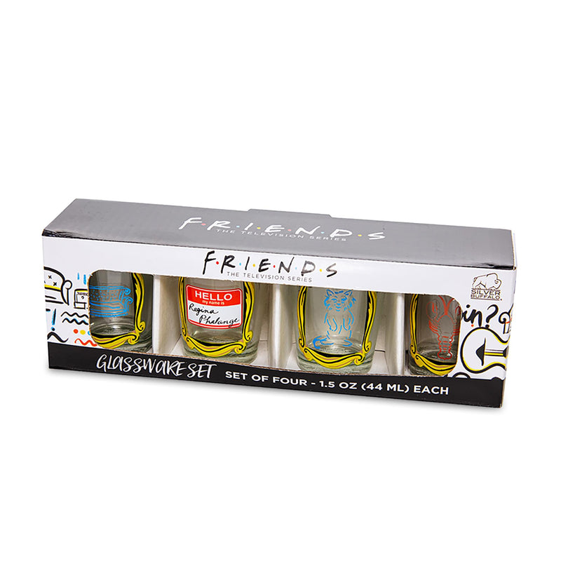 Friends Framed Quotes 4 Piece 1.5oz Mini Glass Set | Free Shipping