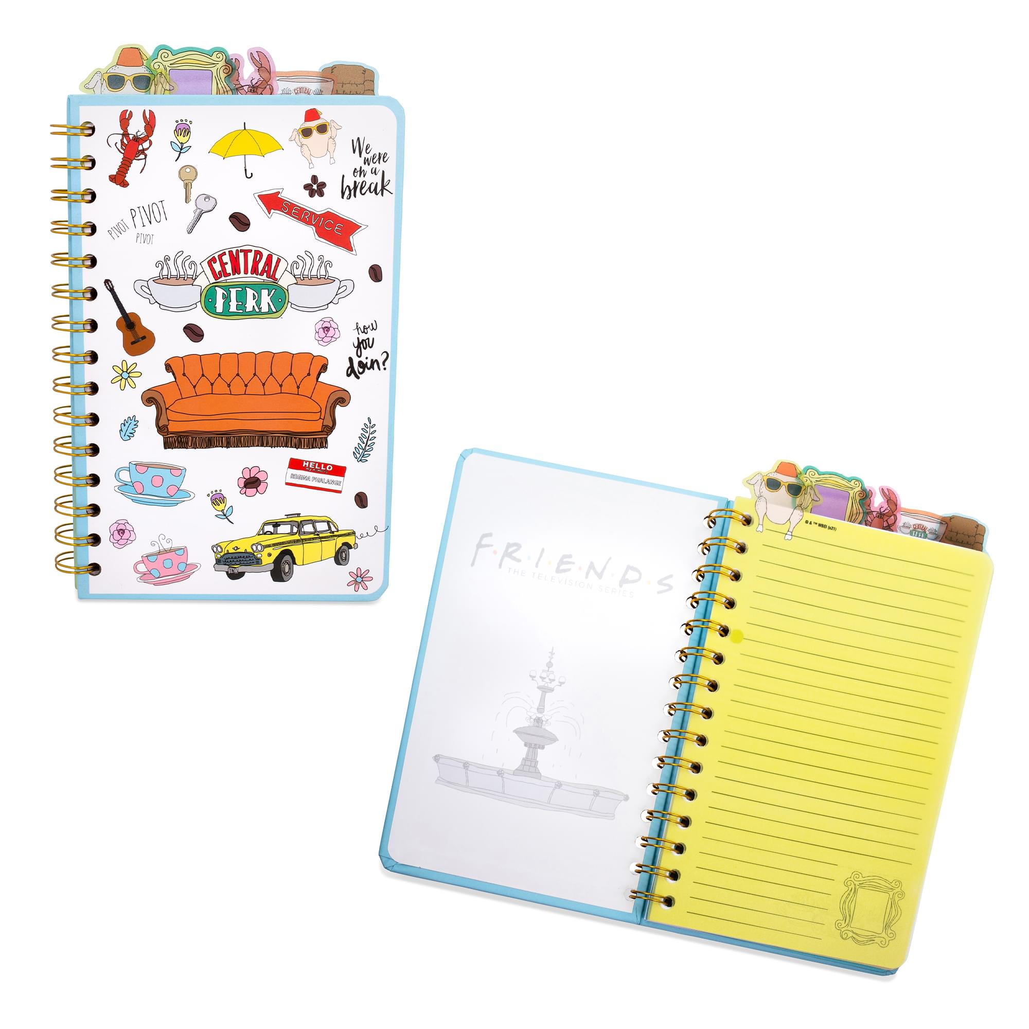 Friends Doodle Icon Collage 5 Tab Spiral Notebook | Free Shipping