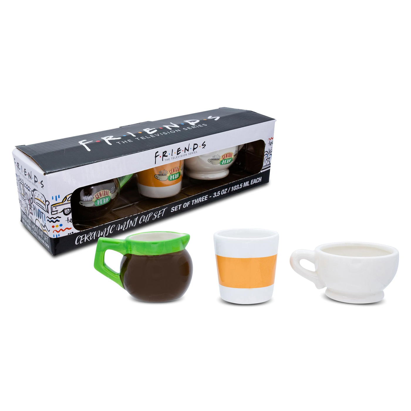 Friends Central Perk 3-Piece Sculpted Mini Cup Set | Free Shipping