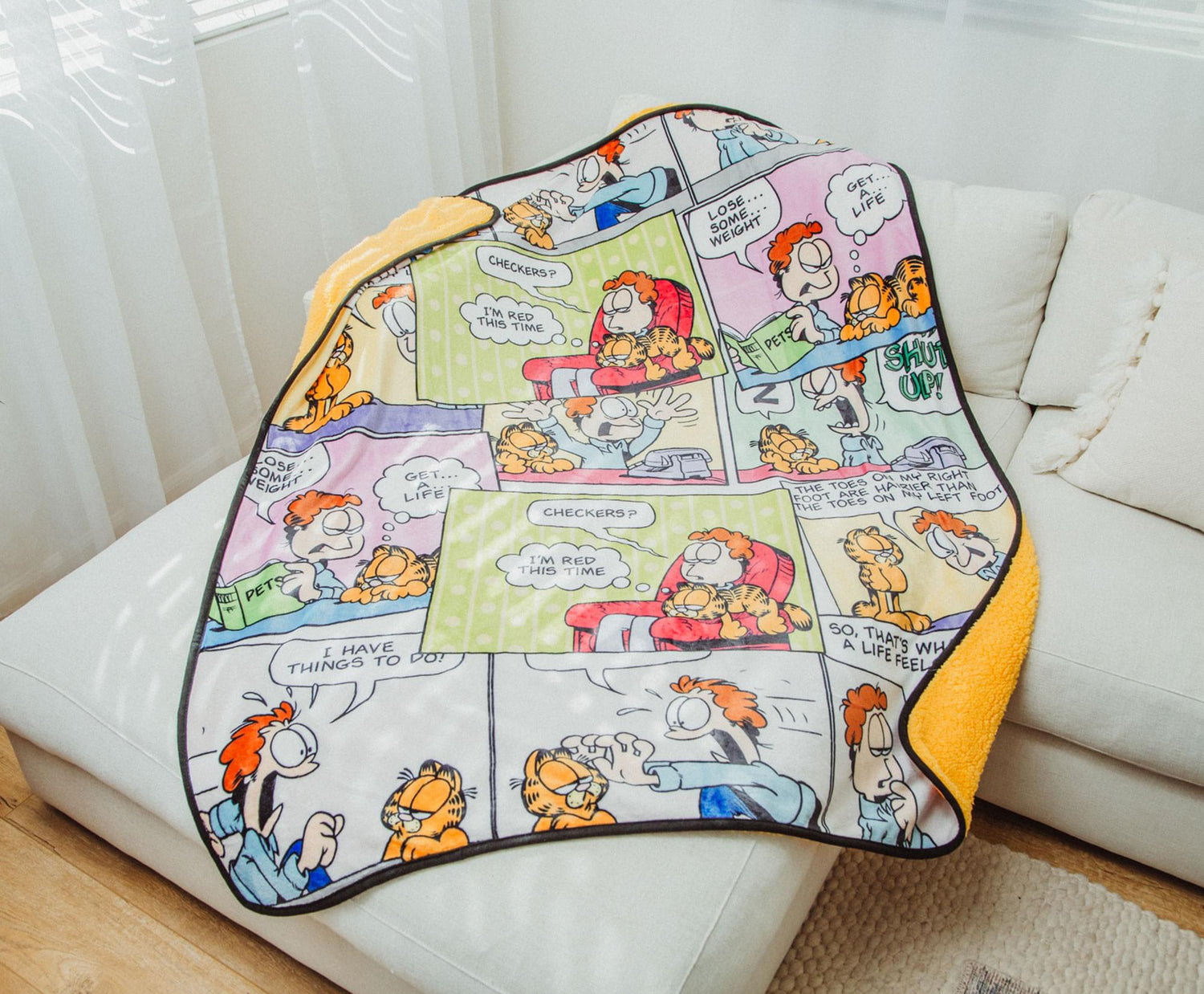 Garfield Comic Panels 50 x 60 Inch Throw Blanket | Free Shipping