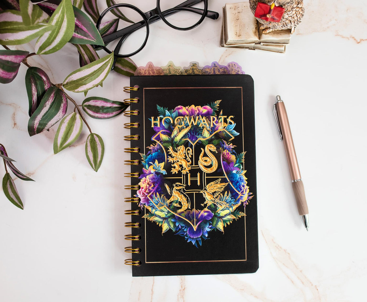 Harry Potter Hogwarts Crests 5 Tab Spiral Notebook | Free Shipping