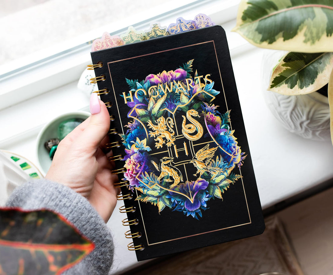 Harry Potter Hogwarts Crests 5 Tab Spiral Notebook | Free Shipping