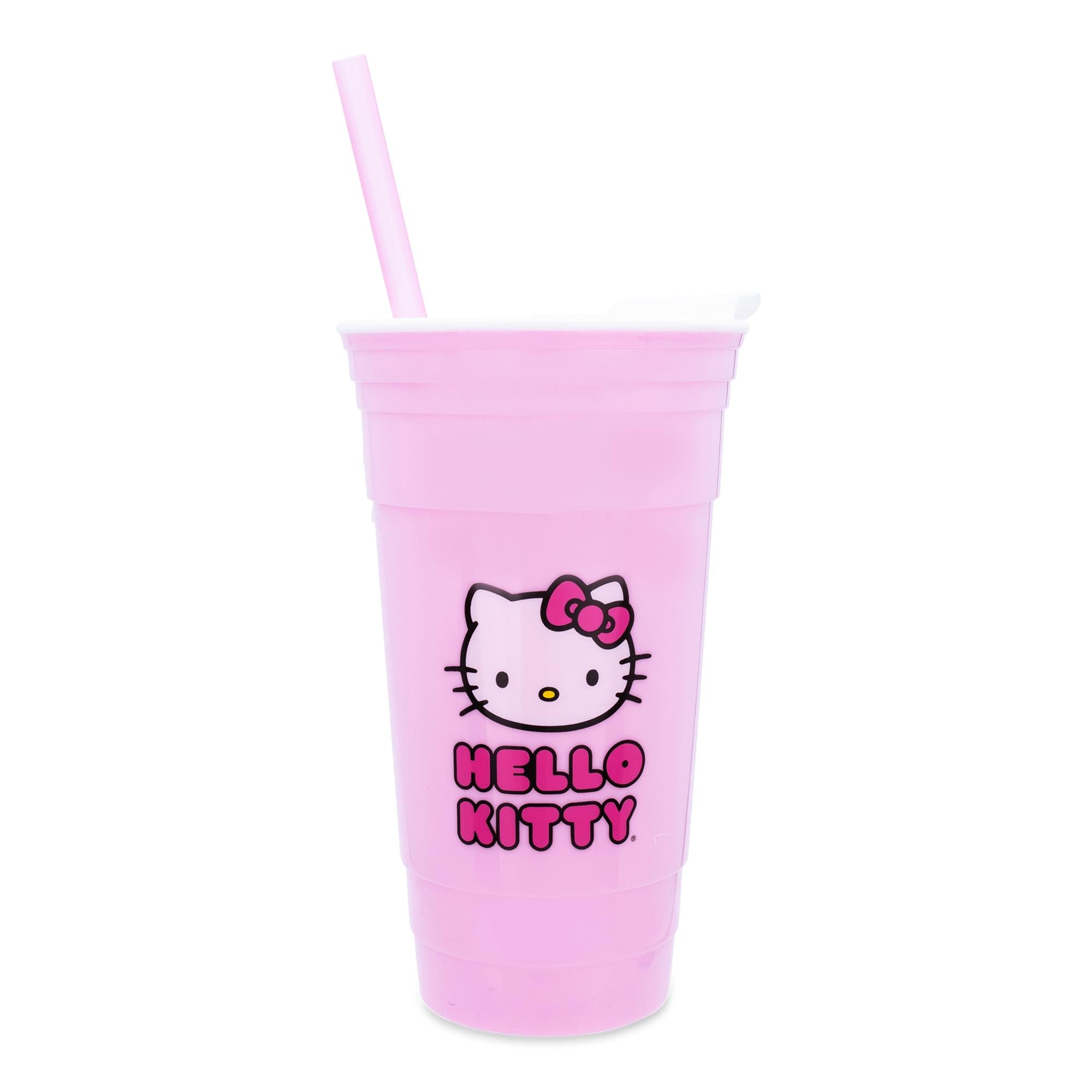 Hello Kitty Pink 32oz Cold Cup with Lid and Straw | Free Shipping