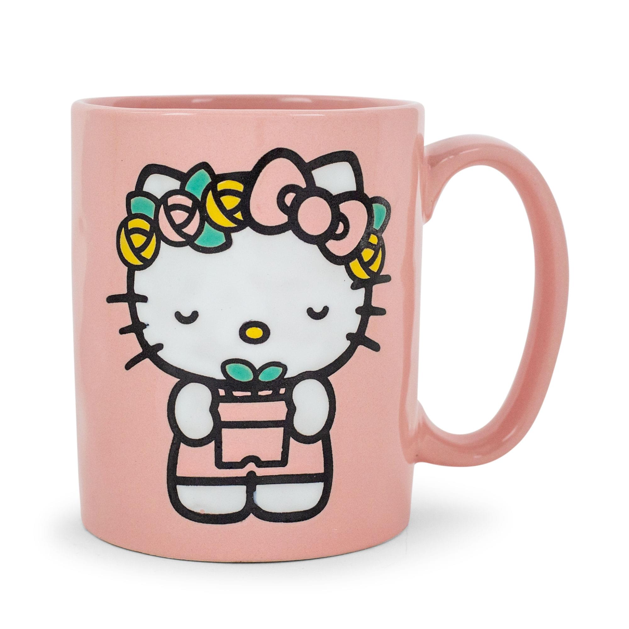 Hello Kitty Flowers 17.5oz Pottery Ceramic Mug | Free Shipping