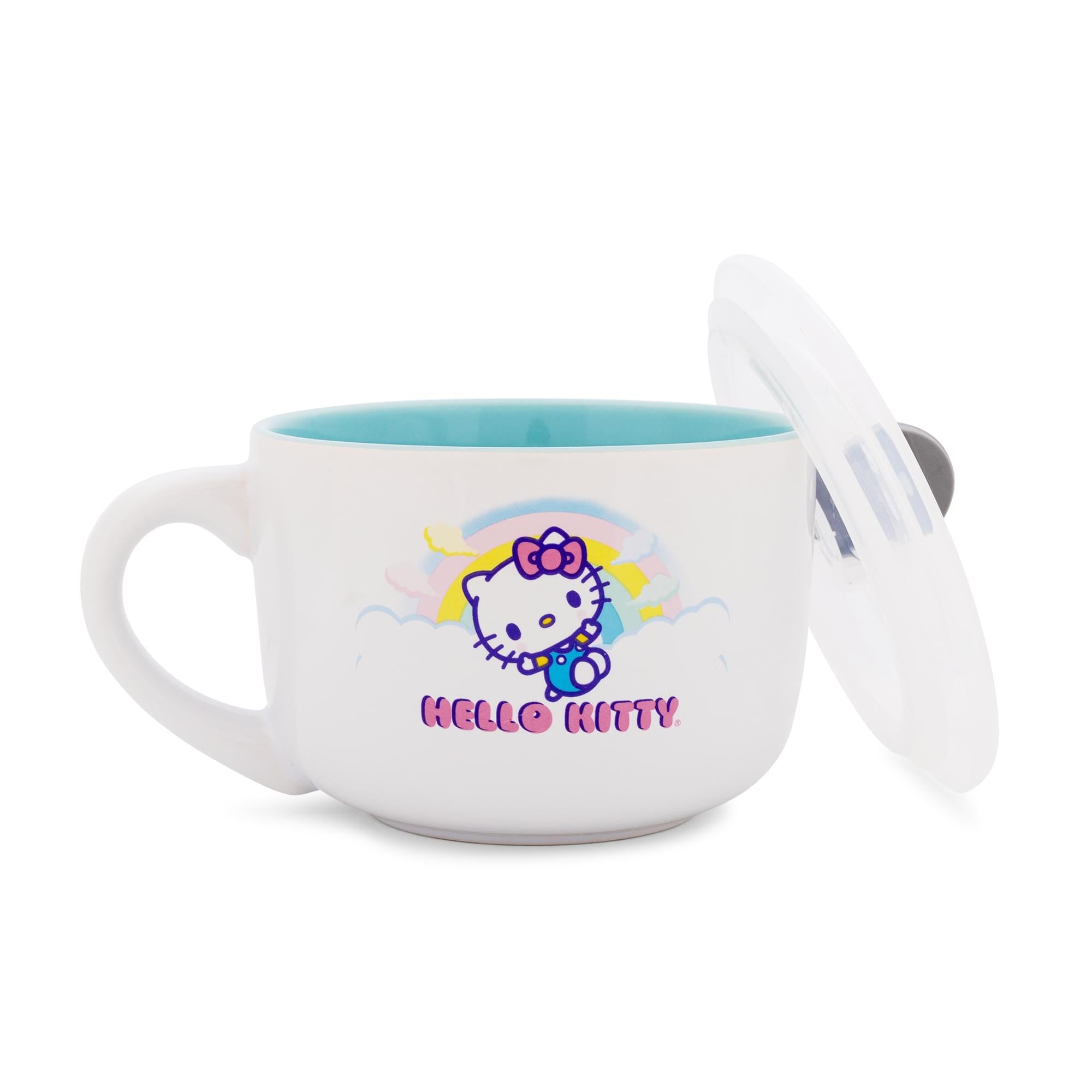 Hello Kitty Clouds 24oz Ceramic Soup Mug w/ Lid | Free Shipping