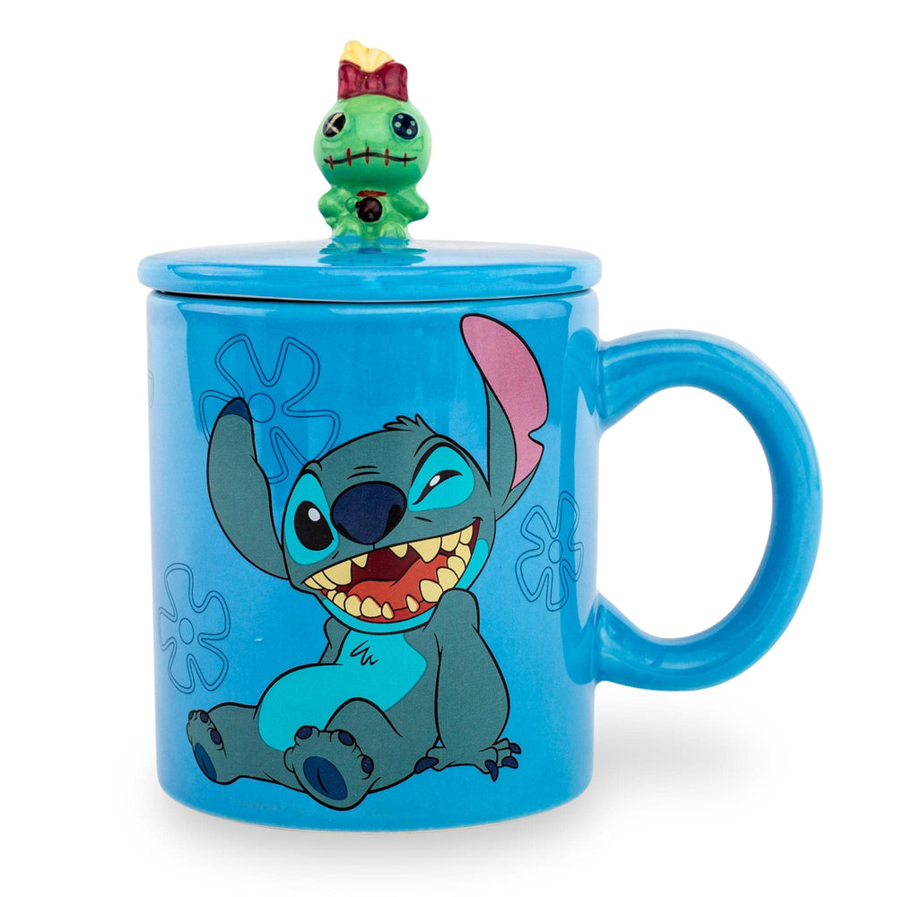 Disney Stitch 18oz Ceramic Mug with Sculpted Lid | Free Shipping