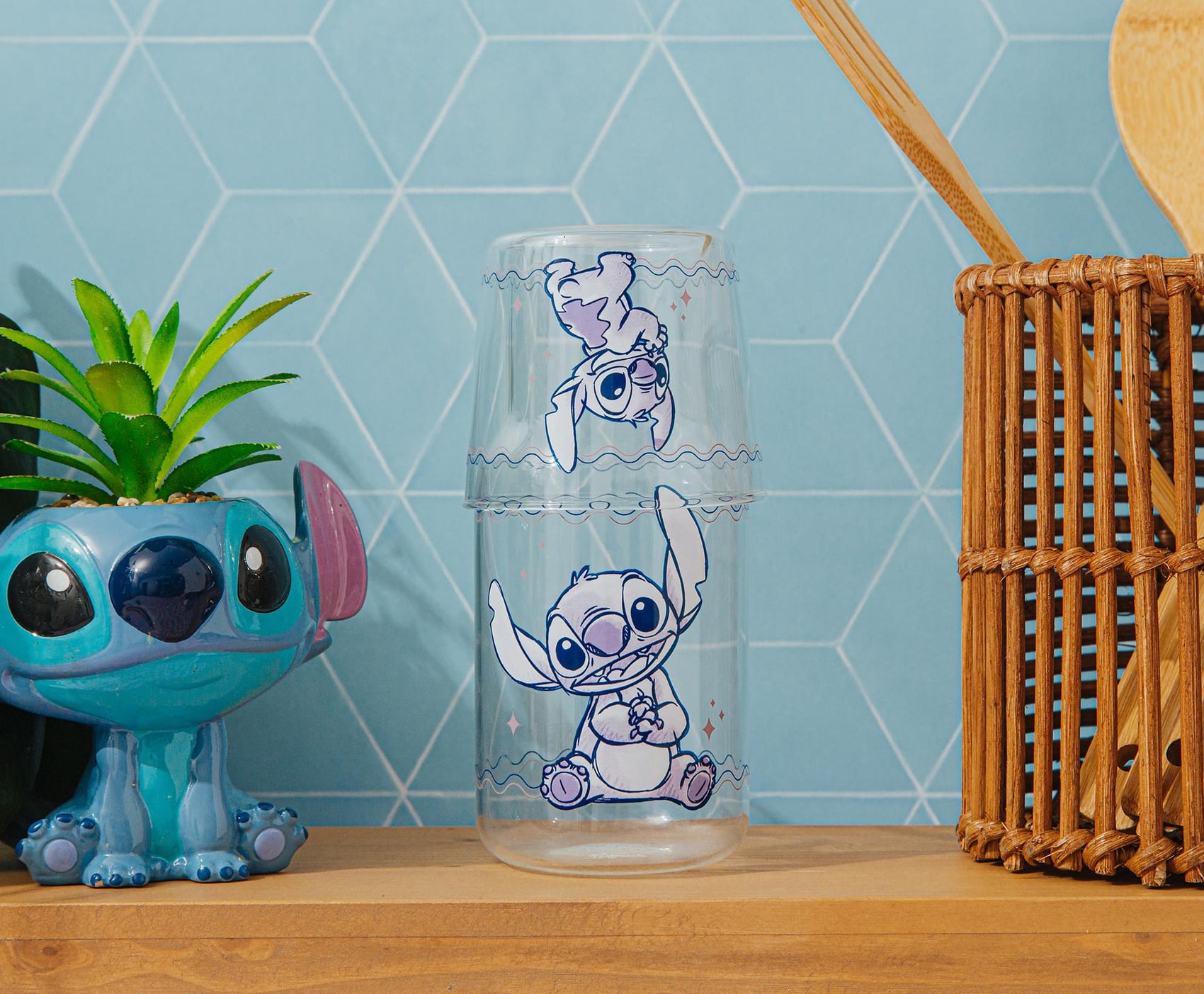 Lilo & Stitch 18oz Glass Water Pitcher w/ Cup | Free Shipping