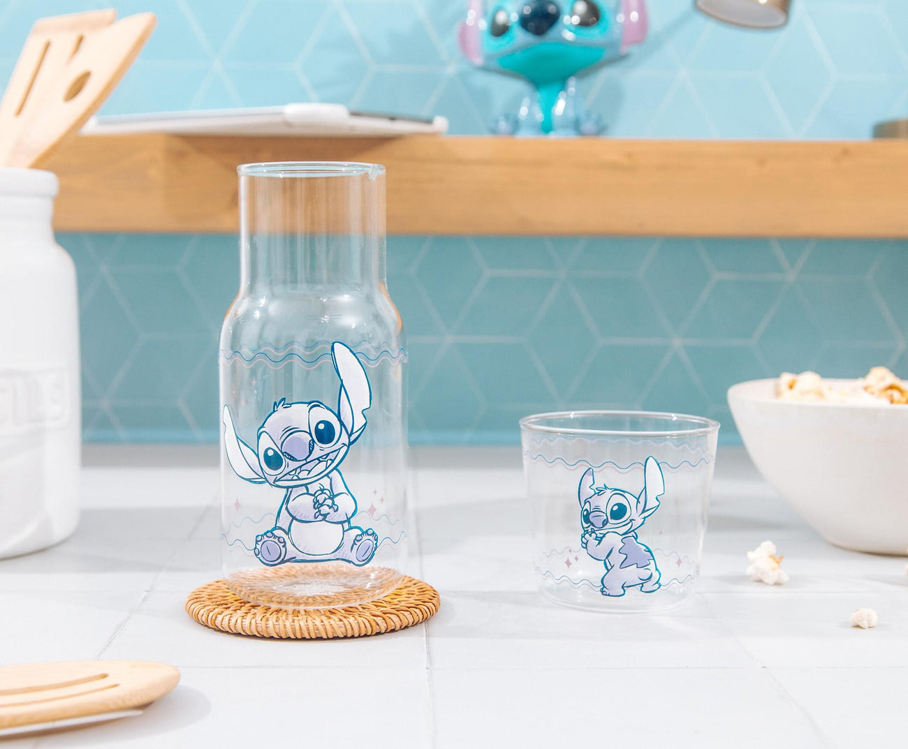 Lilo & Stitch 18oz Glass Water Pitcher w/ Cup | Free Shipping