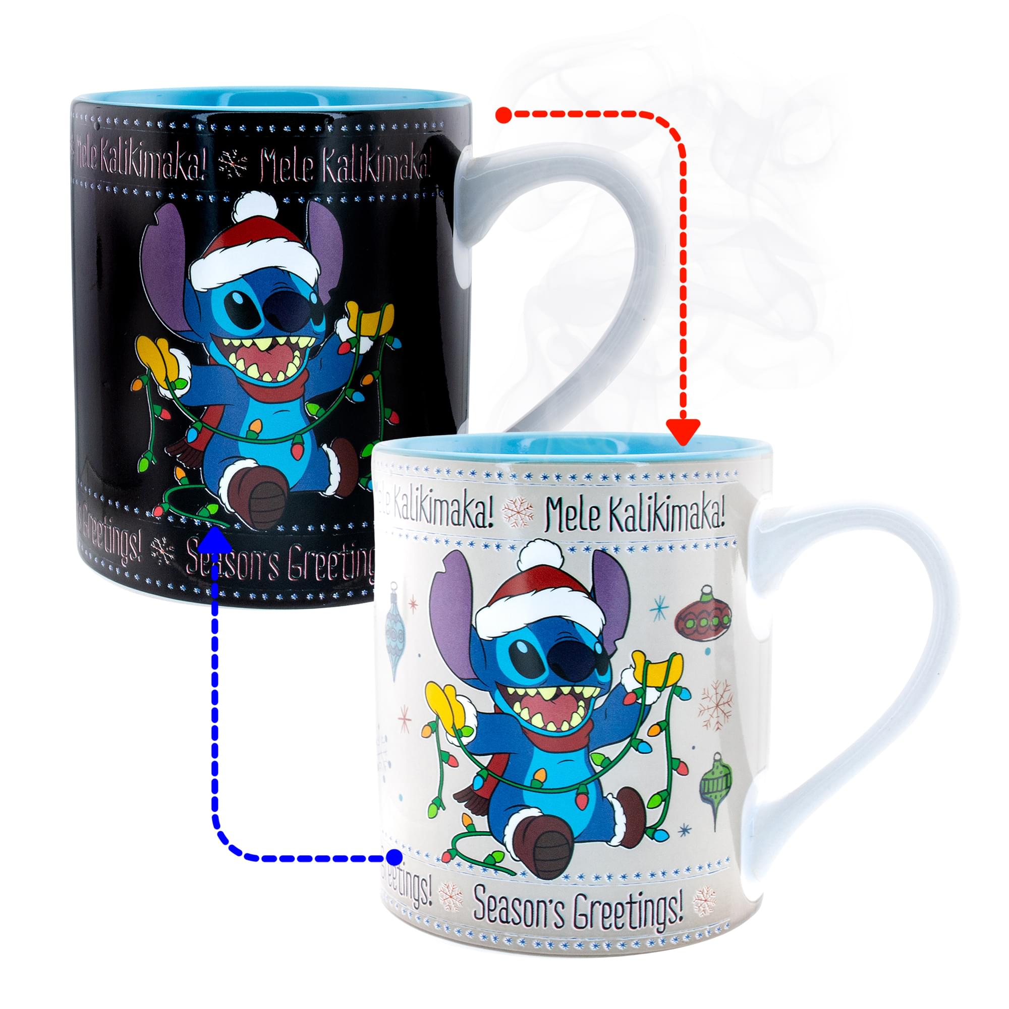Lilo & Stitch Holiday Heat Reveal 14oz Ceramic Mug | Free Shipping