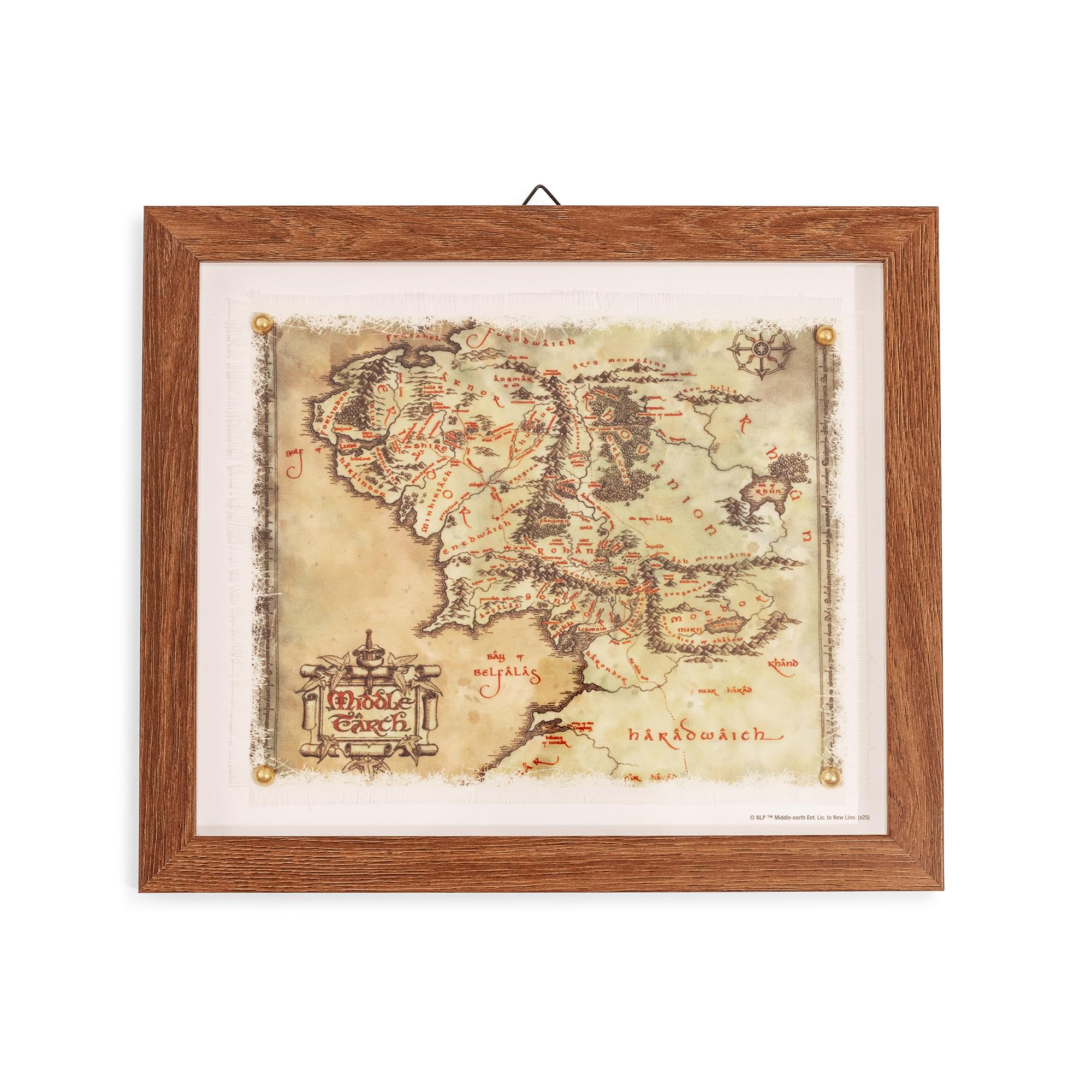 LOTR Middle Earth Map Framed Canvas Wall Art | Free Shipping