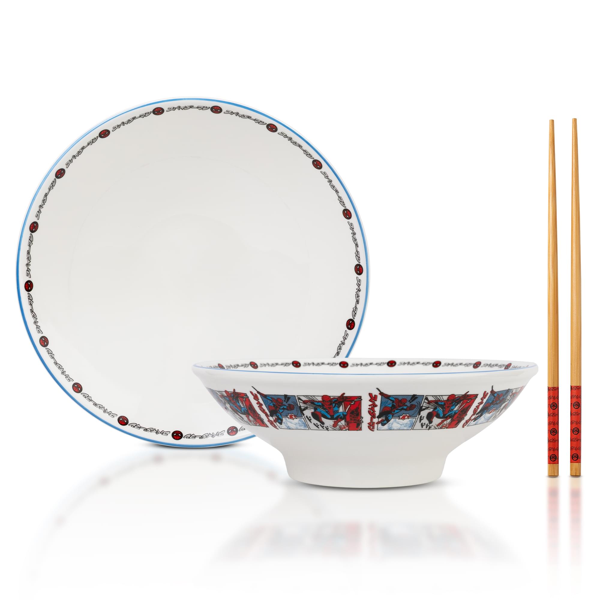 Marvel Spider-Man Manga Panels Ramen Bowl Set | Free Shipping