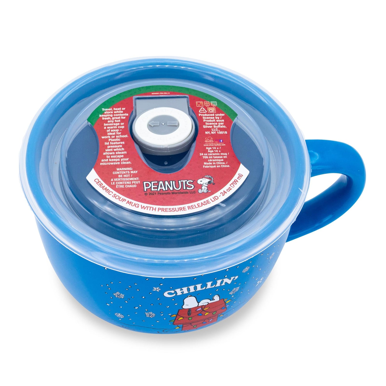 Peanuts Snoopy Chillin 24oz Soup Mug w/ Vented Lid | Free Shipping