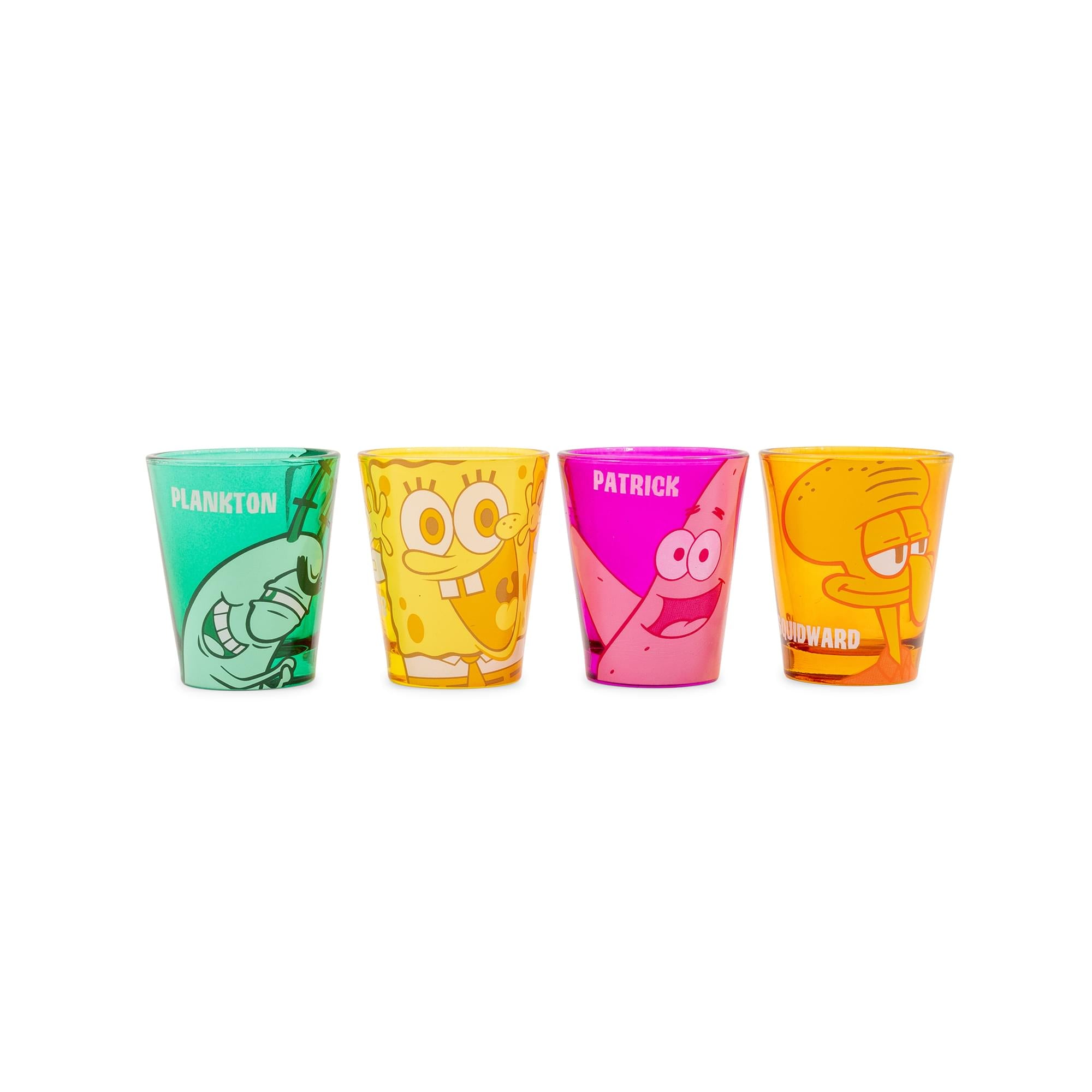 SpongeBob Character 2 Ounce Mini Glass Set of 4 | Free Shipping