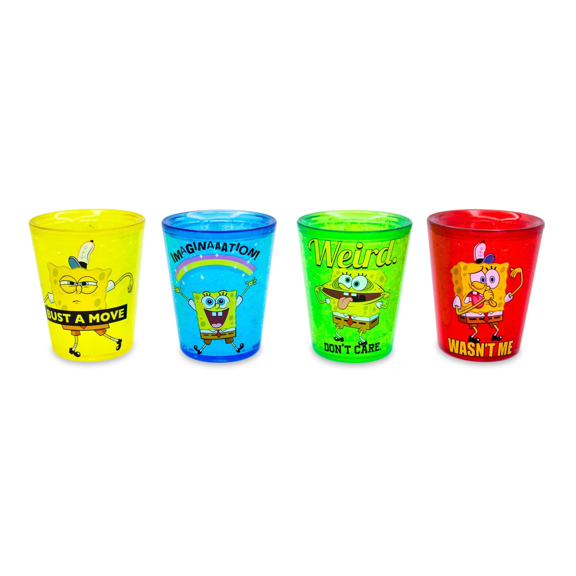 Spongebob 4 Piece Plastic Mini Cup Set | Free Shipping