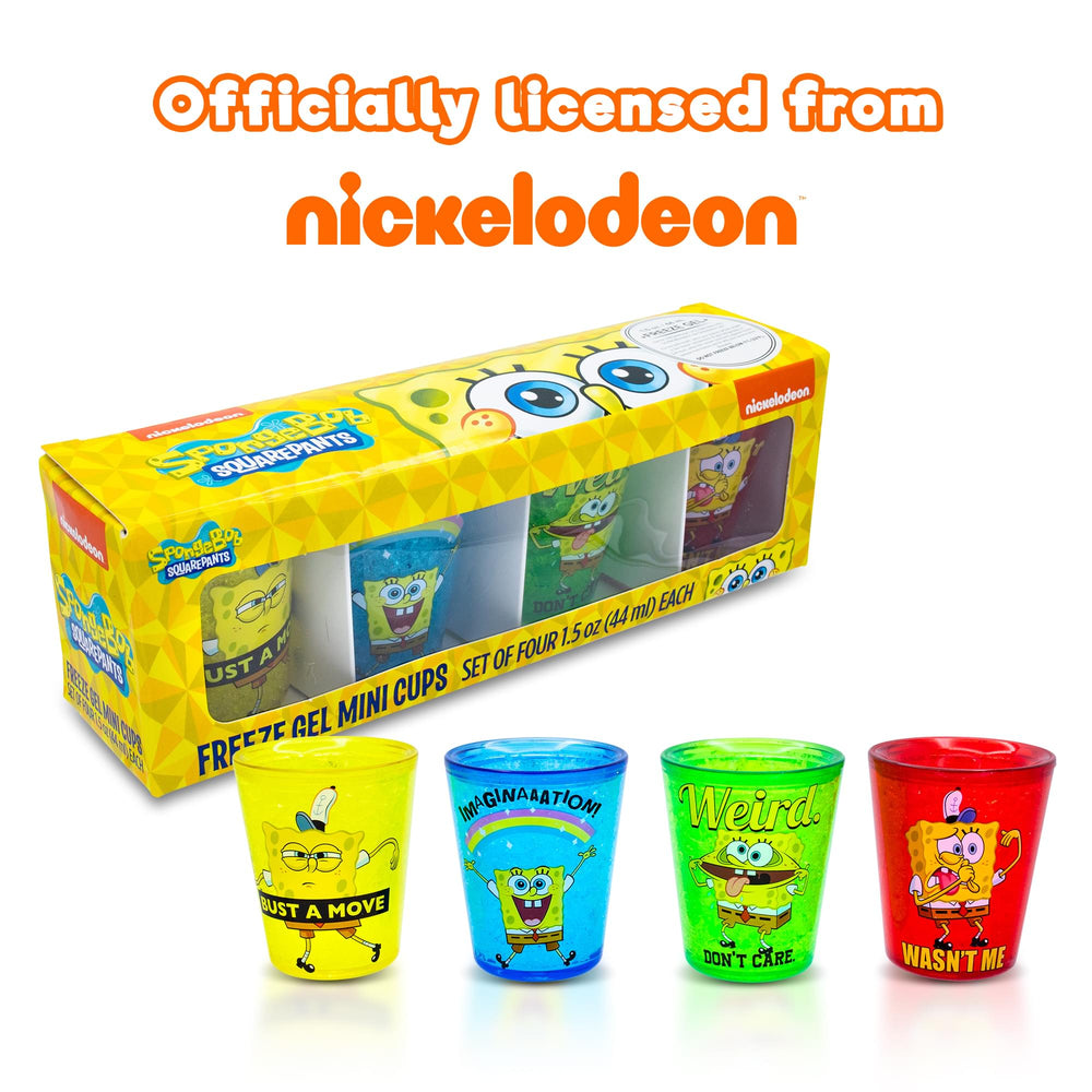 Spongebob 4 Piece Plastic Mini Cup Set | Free Shipping