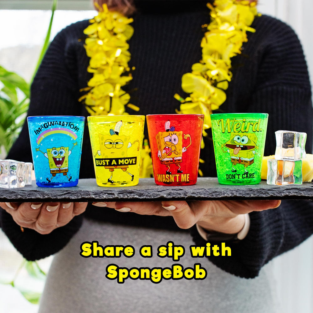 Spongebob 4 Piece Plastic Mini Cup Set | Free Shipping